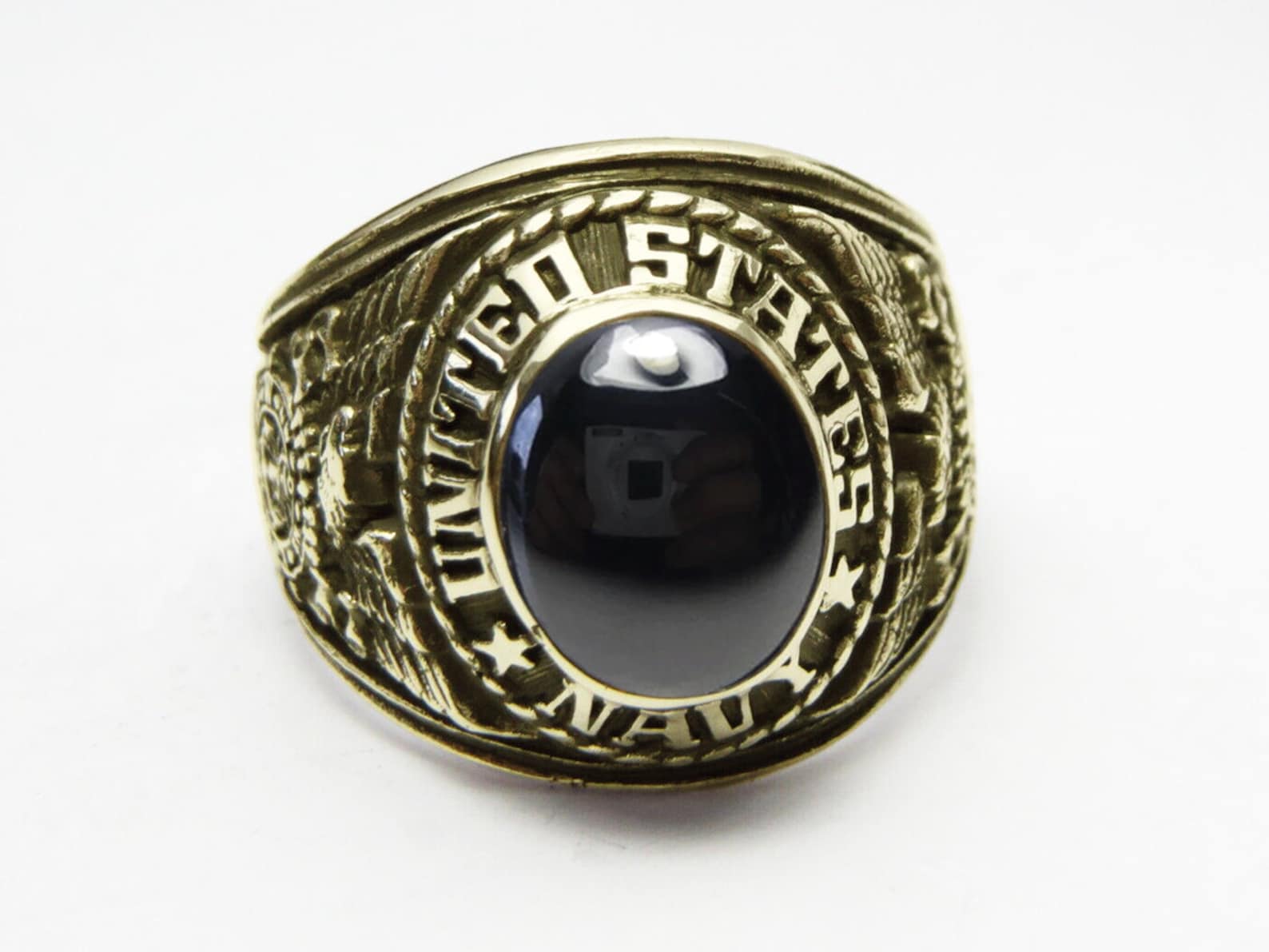 US Navy Ring USN Sterling 10KP Gold Plated Army Gift | Etsy