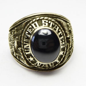 US Navy Ring , USN , Sterling 10KP Gold Plated , Army , Gift , Military ...