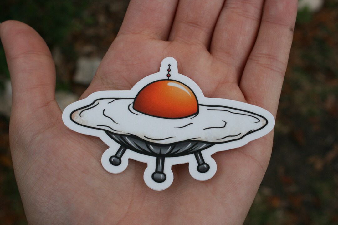 Sunny Side up UFO Vinyl Sticker Alien Car Decal Ufo Laptop Decal Ufo ...
