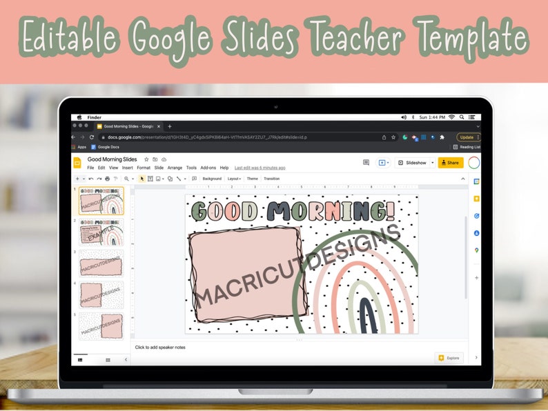 Editable Google Slides Teacher Template / Good Morning Slideshow ...