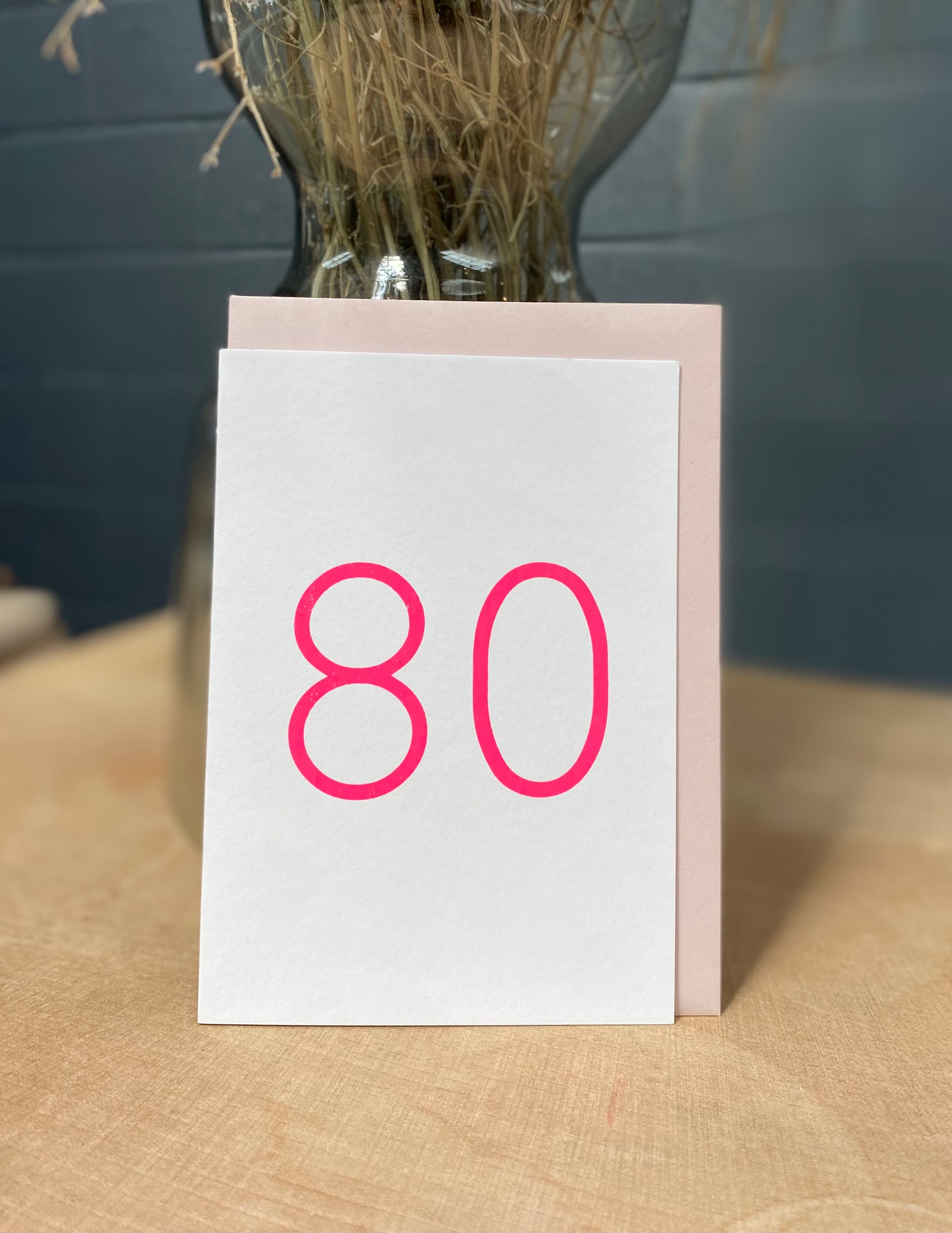 Handprinted 80th Birthday Card, Luxury 80th Card, Women's Birthday Card ...