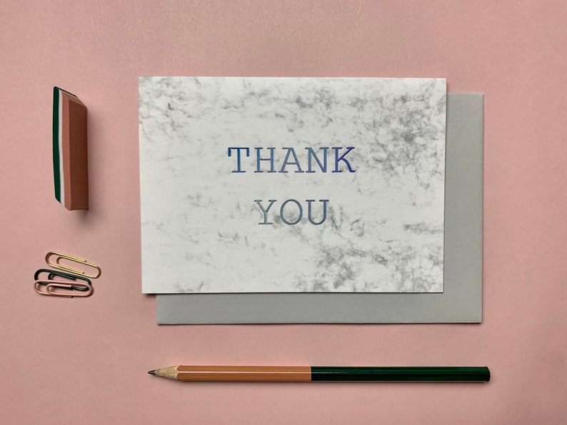 Thank You Card Marble Thank You Card Birthday Thank You Card - Etsy UK