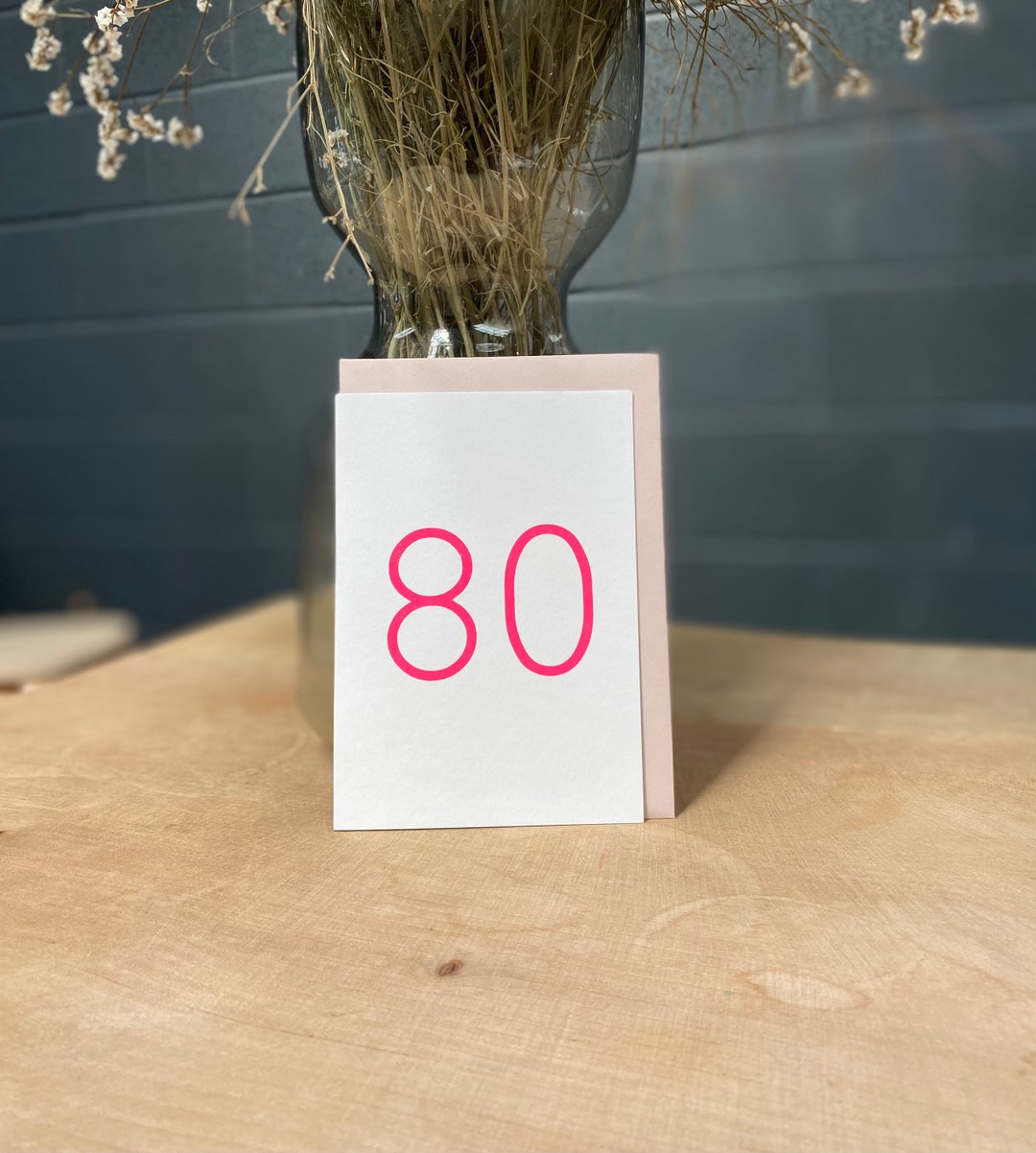 Handprinted 80th Birthday Card, Luxury 80th Card, Women's Birthday Card ...