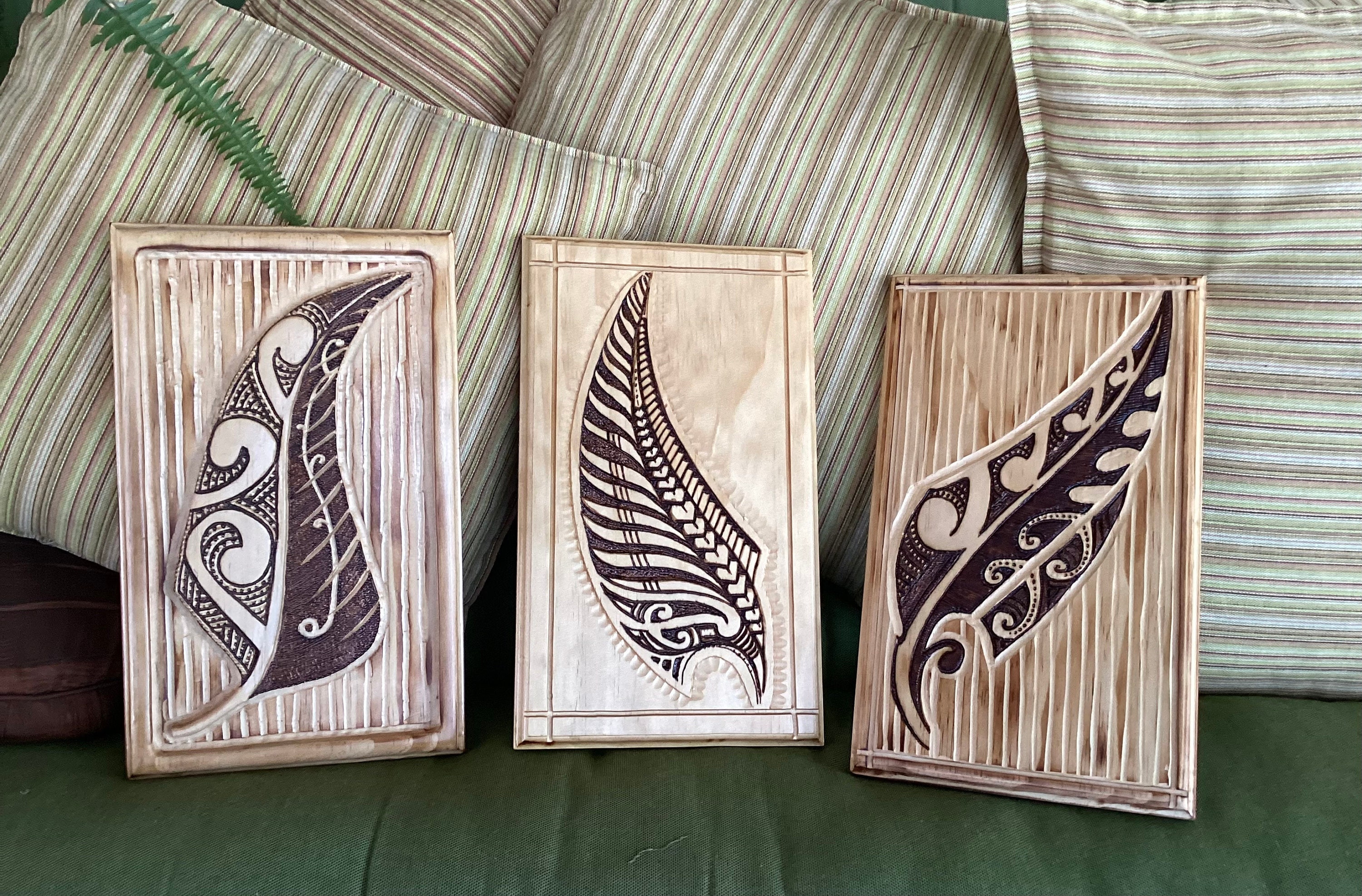 Māori Art Fern Carving Pyrography Contemporary Māori Art - Etsy