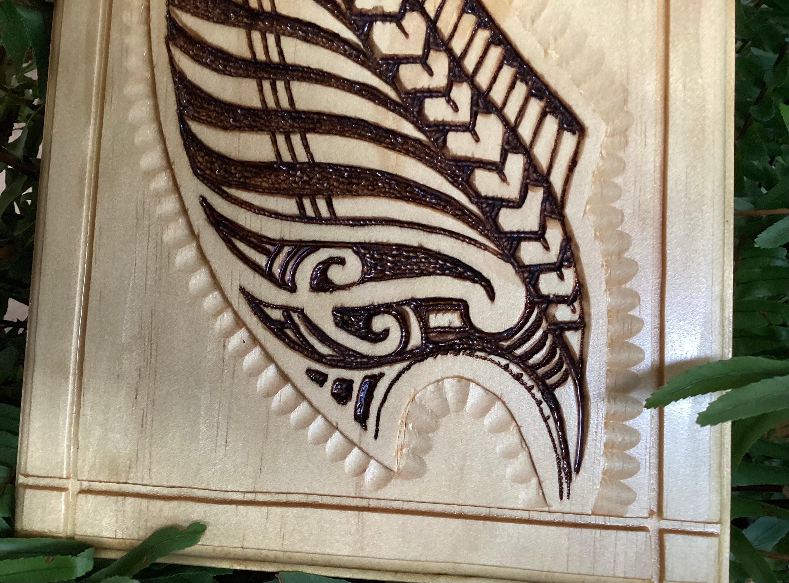 Māori Art Fern Carving Pyrography Contemporary Māori Art - Etsy