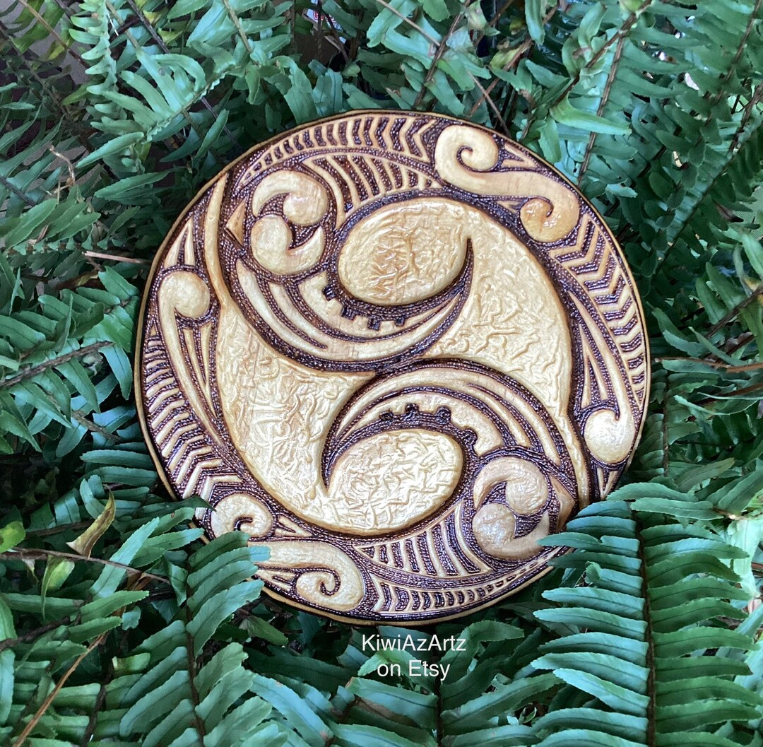 Māori Art Koru Carving Pyrography Contemporary Maori Art - Etsy
