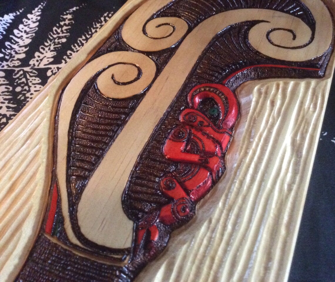 Maori Art Patu Carving Pyrography Contemporary Maori Art - Etsy