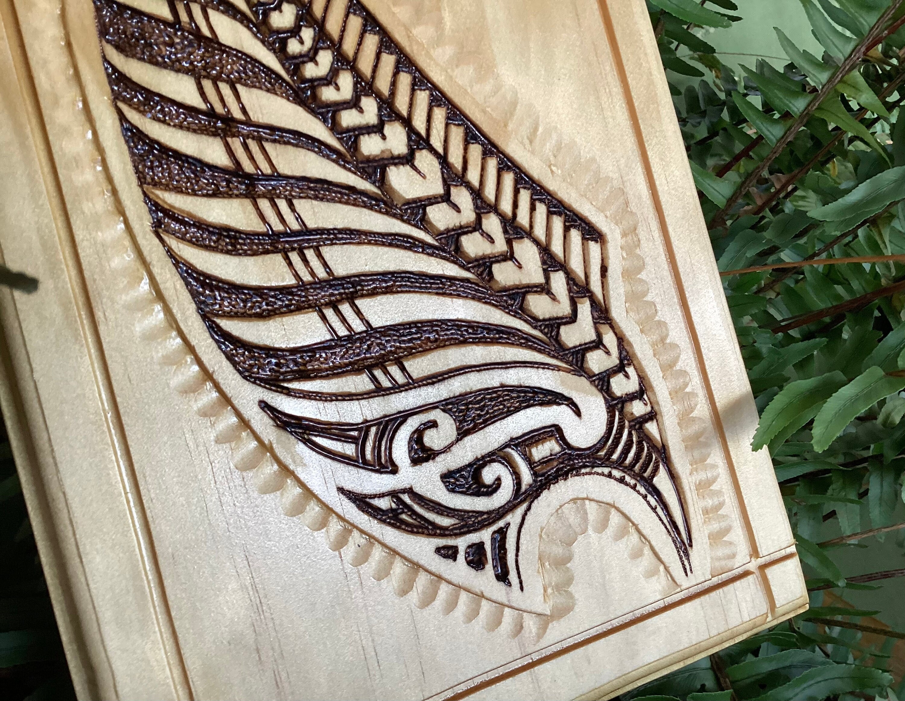 Māori Art Fern Carving Pyrography Contemporary Māori Art - Etsy