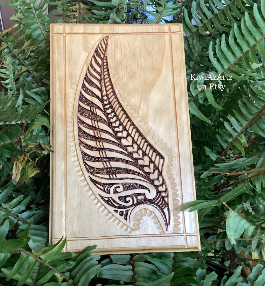 Māori Art Fern Carving Pyrography Contemporary Māori Art - Etsy