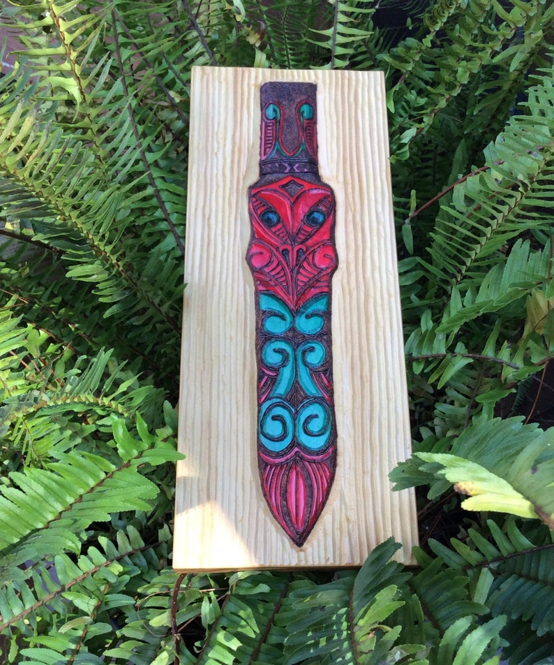 Maori Art Taiaha Carving Pyrography Contemporary Maori Art - Etsy