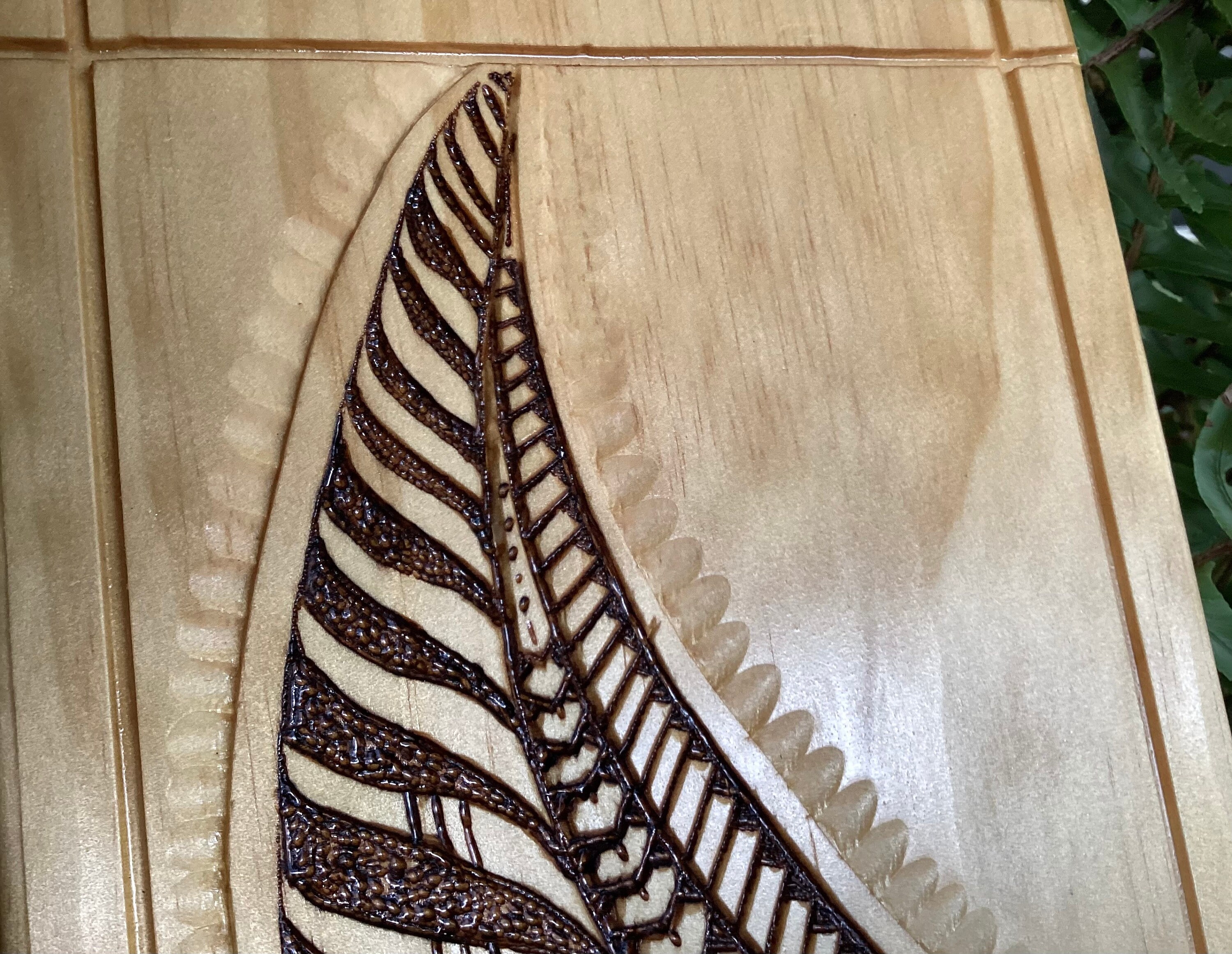 Māori Art Fern Carving Pyrography Contemporary Māori Art - Etsy