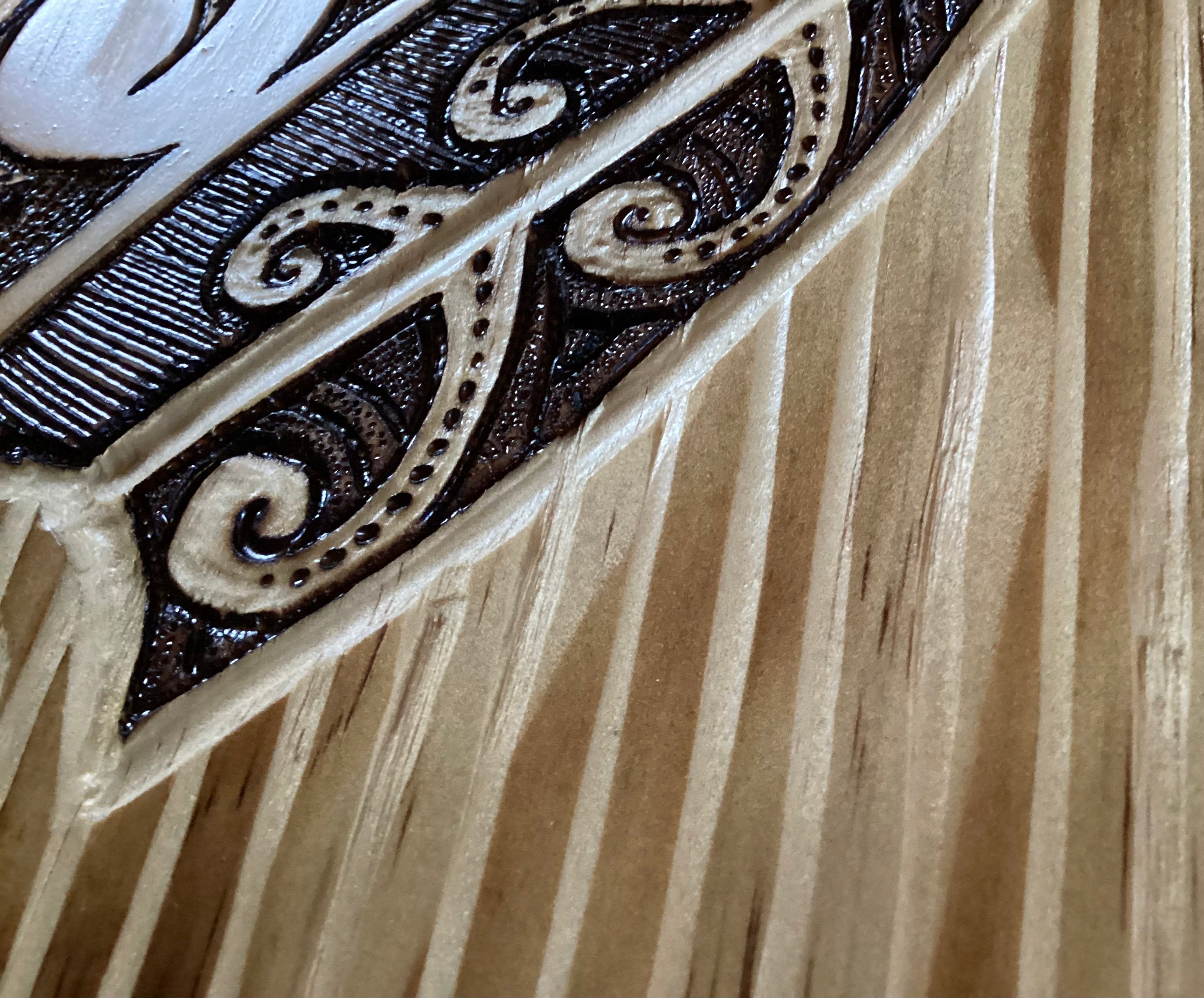 Māori Art Fern Carving Pyrography Contemporary Māori Art Koru Fern New ...