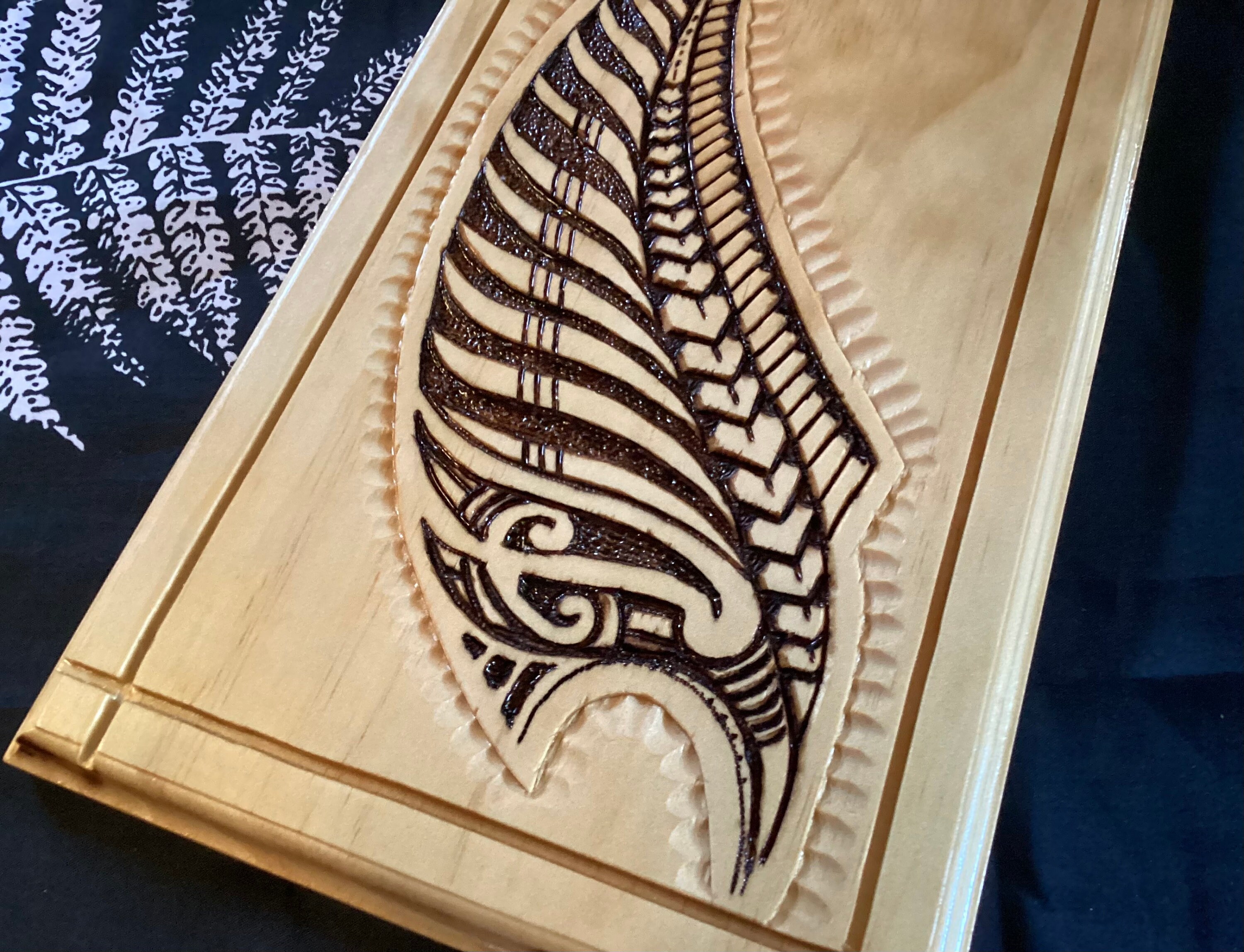 Māori Art Fern Carving Pyrography Contemporary Māori Art - Etsy