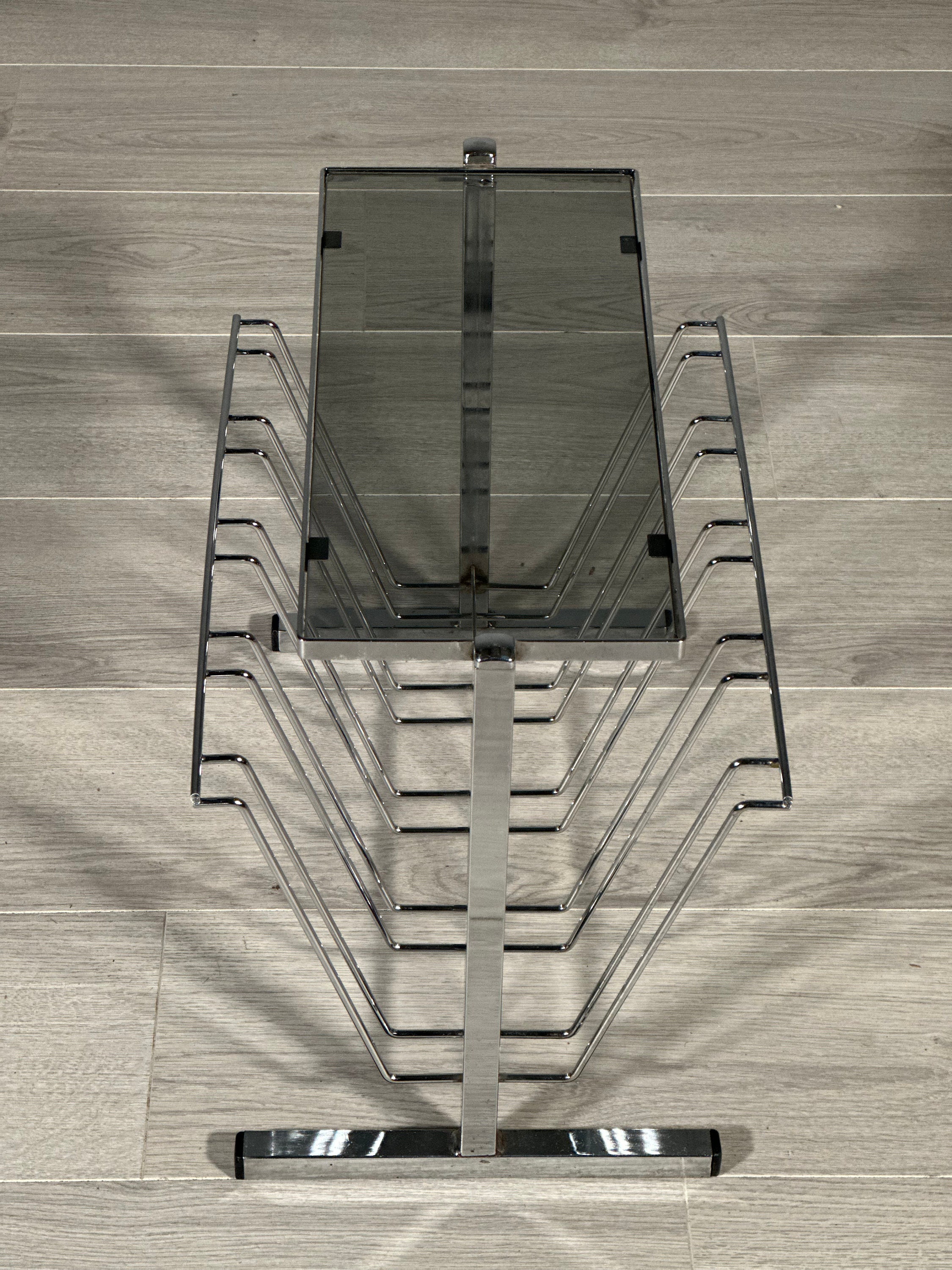 1970s Chrome and Smoked Glass Magazine Rack - Etsy UK