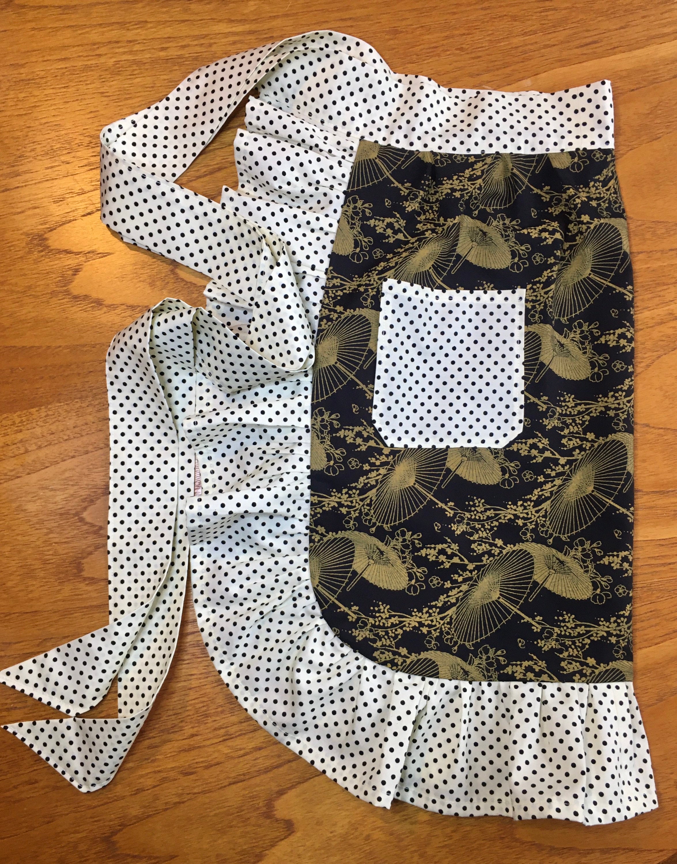 APRON or PINNY 1950s Style Frilly Pinny. Beautiful Oriental - Etsy UK