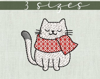 Christmas Couple Cat Machine Embroidery Design / Black Christmas Cat ...