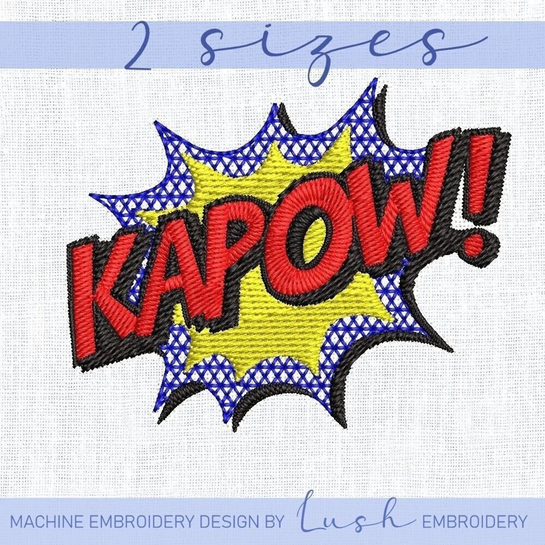 Comic Book Bubble Kapow! Machine Embroidery Design - 2 Sizes - Etsy