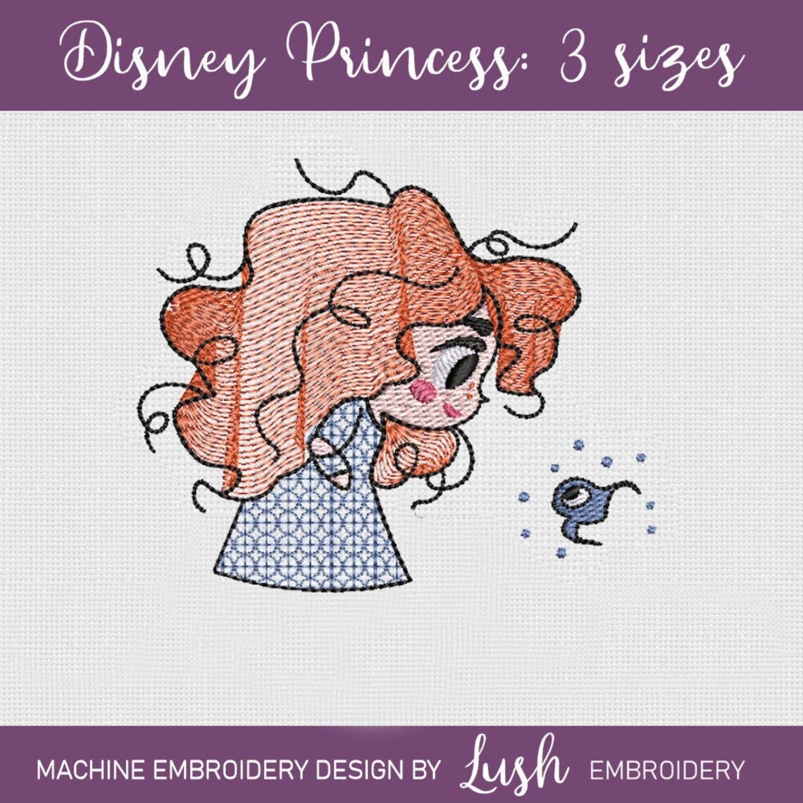 Merida Brave Princess Machine Embroidery Design 3 Sizes - Etsy