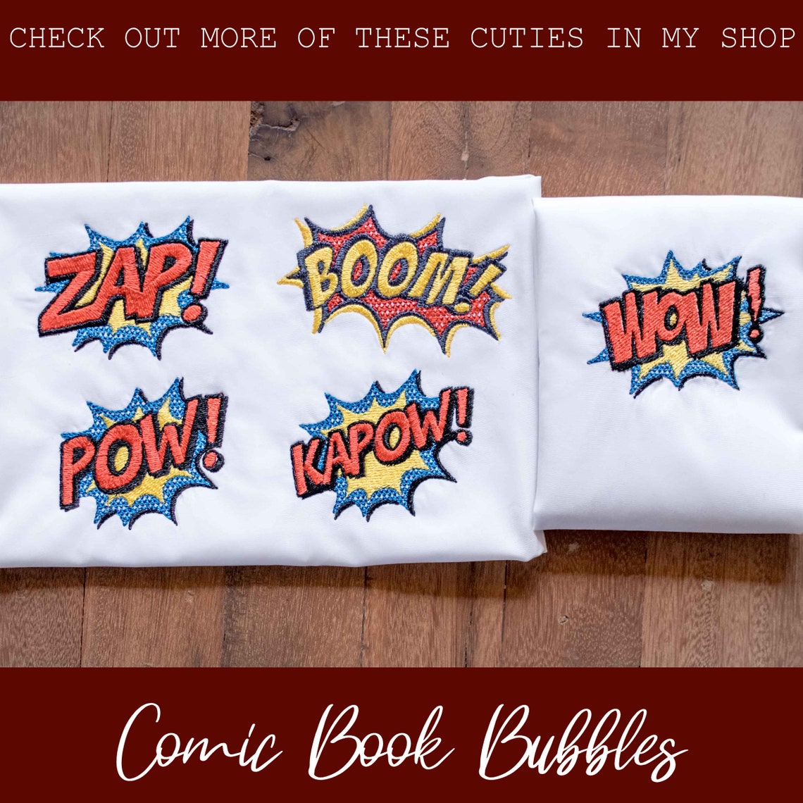 Comic Book Bubble Kapow Machine Embroidery Design 2 Sizes - Etsy