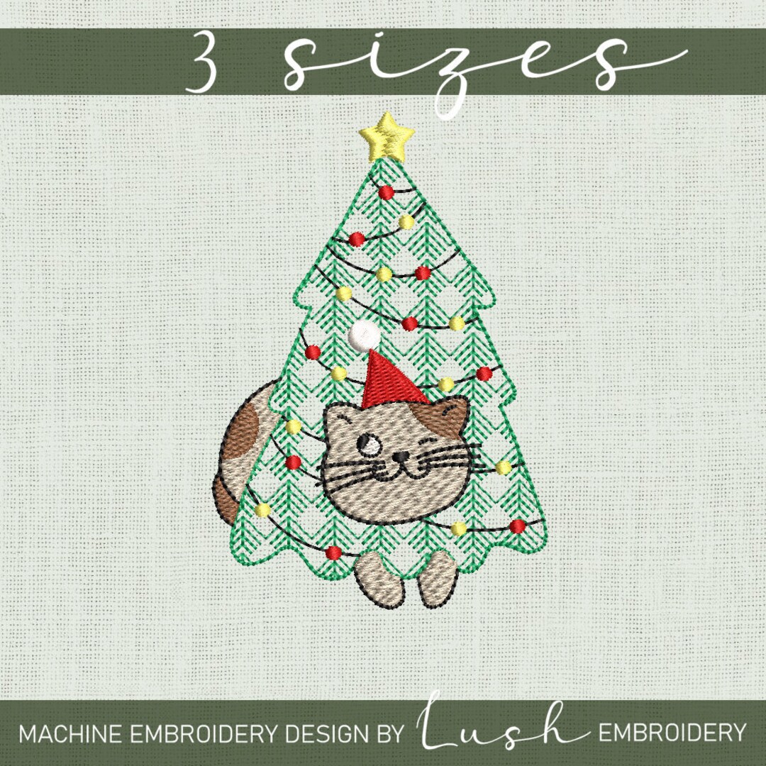 Christmas Cats Machine Embroidery Design - 3 Sizes - Etsy