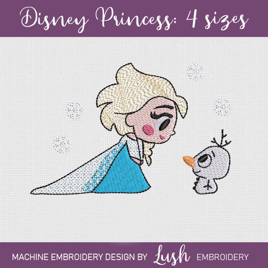 Frozen Princess Elsa Machine Embroidery Design - 4 Sizes - Etsy