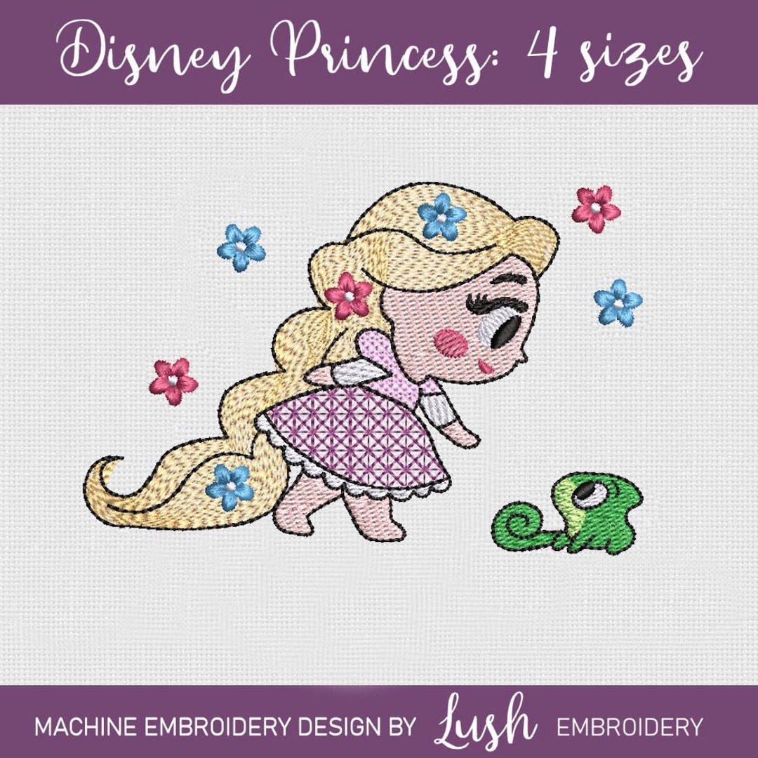 Tangled Princess Rapunzel Machine Embroidery Design - 4 Sizes - Etsy