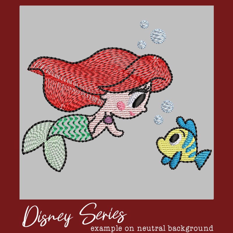 Little Mermaid Princess Ariel Machine Embroidery Design - Etsy