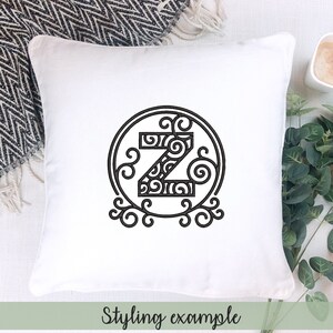 Curly Monogram Letter: z Machine Embroidery Design 4 Sizes - Etsy
