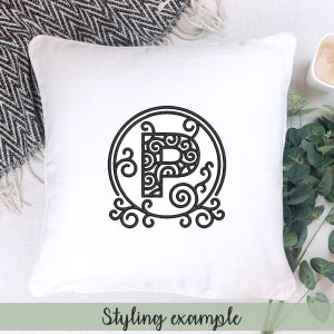 Curly Monogram Letter: p Machine Embroidery Design 4 Sizes - Etsy