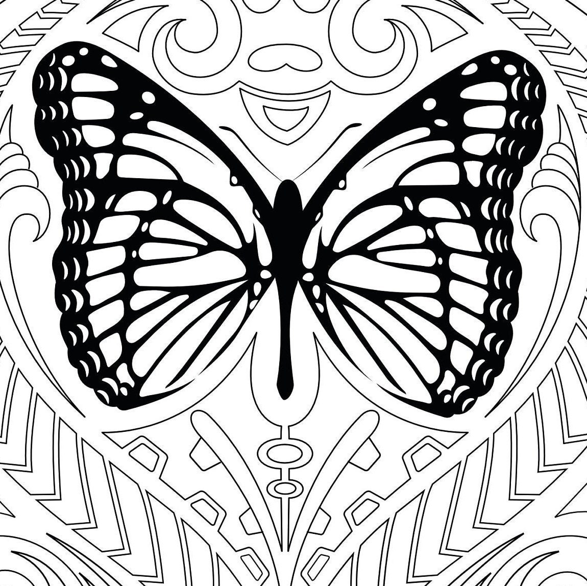 Polynesian Butterfly Colouring Sheet DOWNLOAD - Etsy