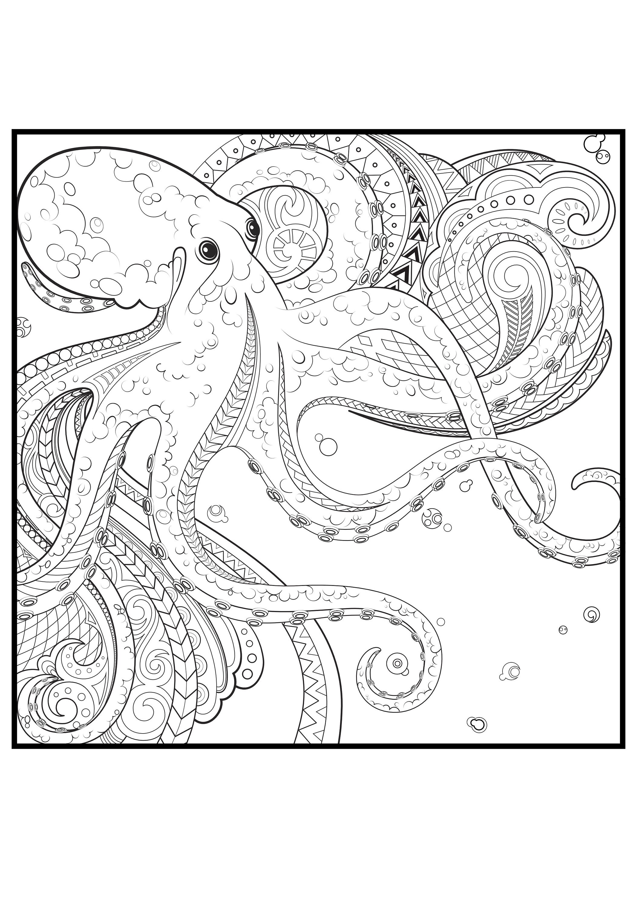 Octopus Colouring Sheet DOWNLOAD - Etsy