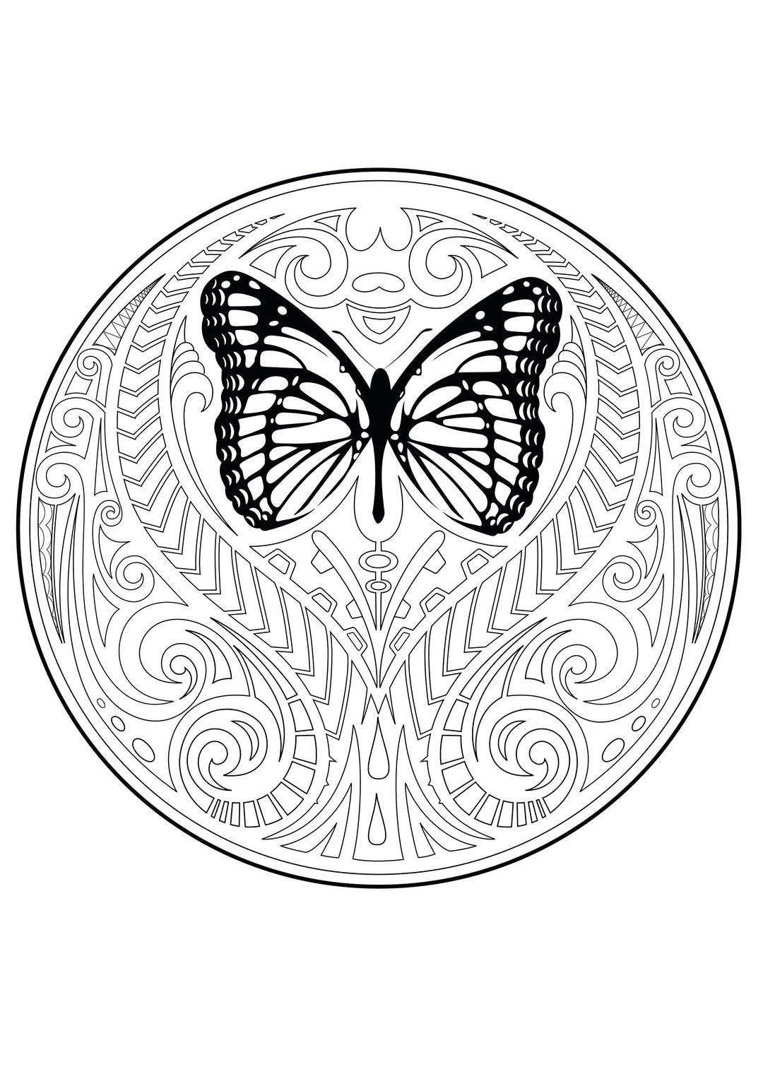 Polynesian Butterfly Colouring Sheet DOWNLOAD - Etsy
