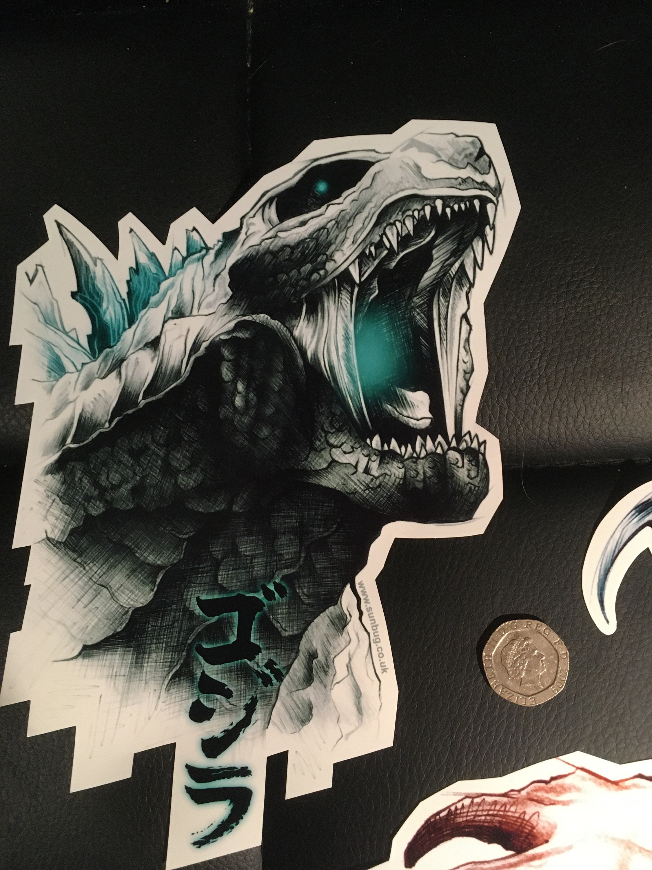 LARGE SIZE Godzilla Trilogy Vinyl Stickers, Godzilla, Rodan and Mothra ...