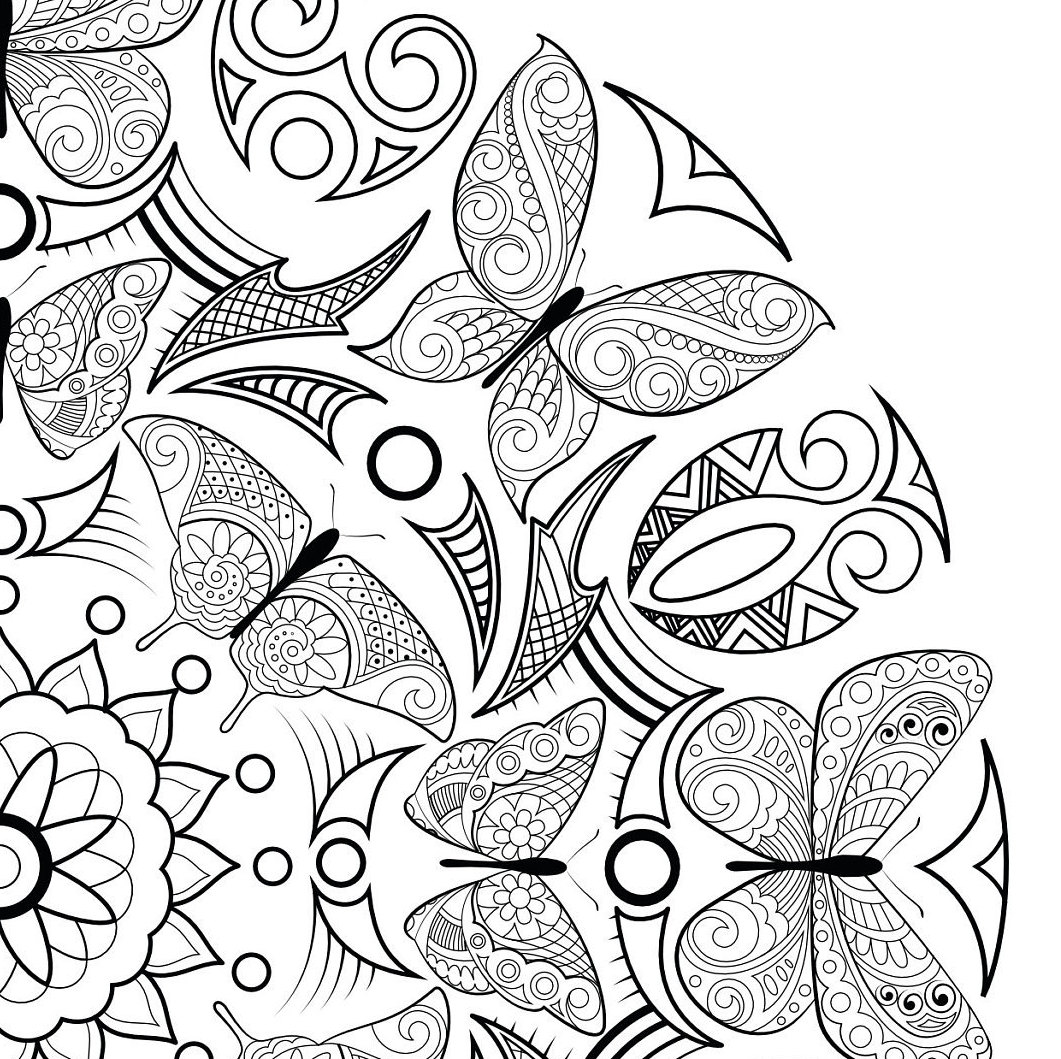 Butterfly Mandala Colouring Sheet DOWNLOAD - Etsy