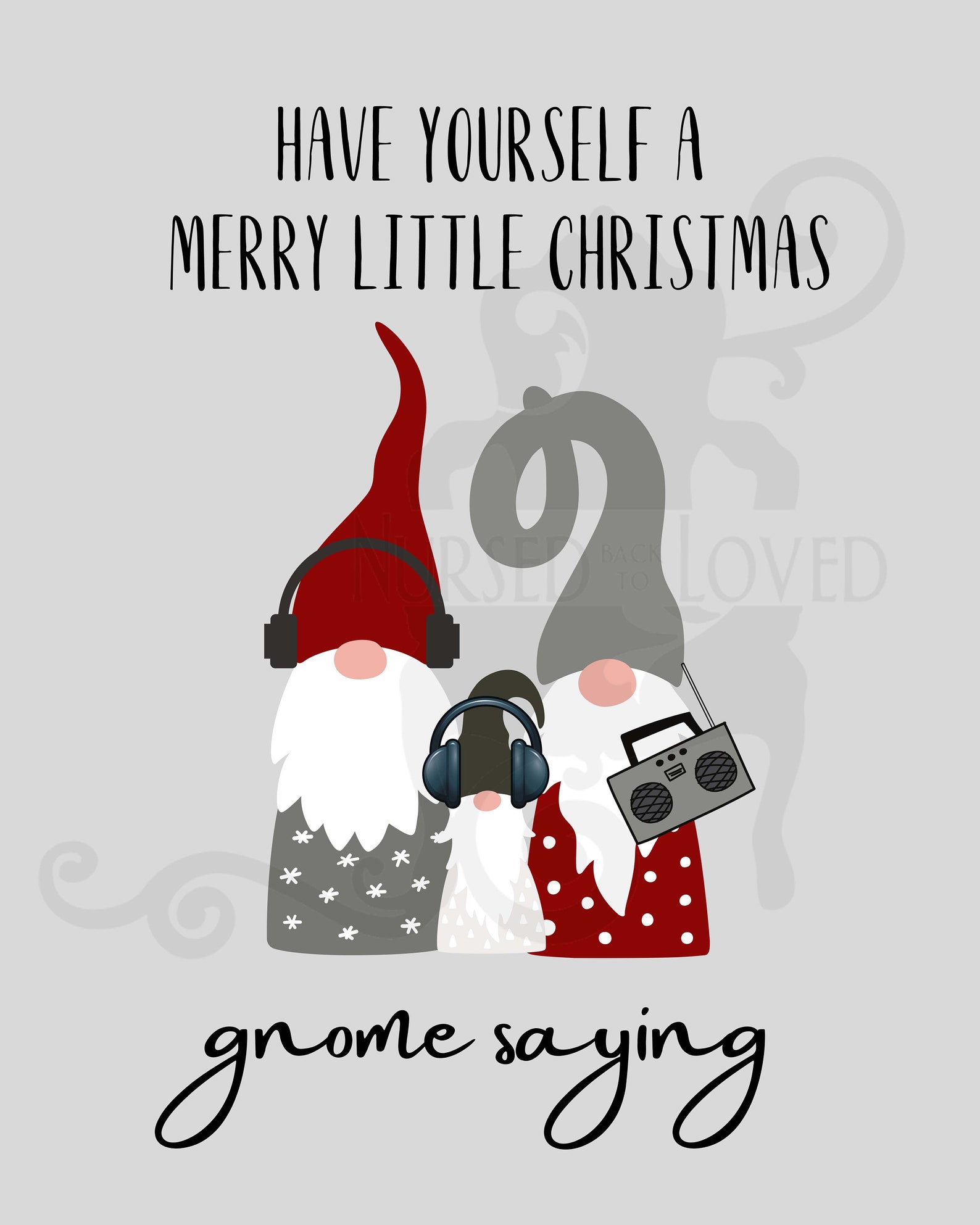 Gnome Winter Prints, Gnome Puns, Holiday Instant Download Images for ...