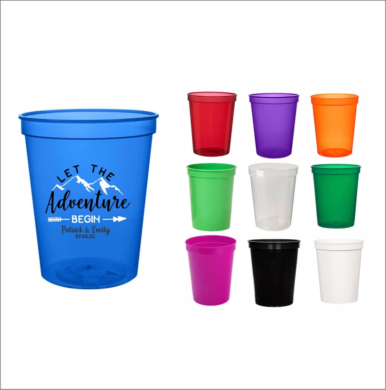 Personalized Stadium Cups, Adventure Theme, Wedding Party Favors - Etsy