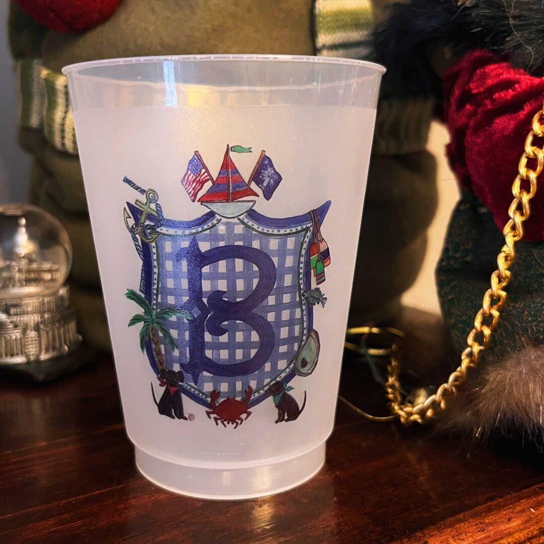 16oz Frost Flex Wedding Crest Cups, Personalized, Custom, Reception ...