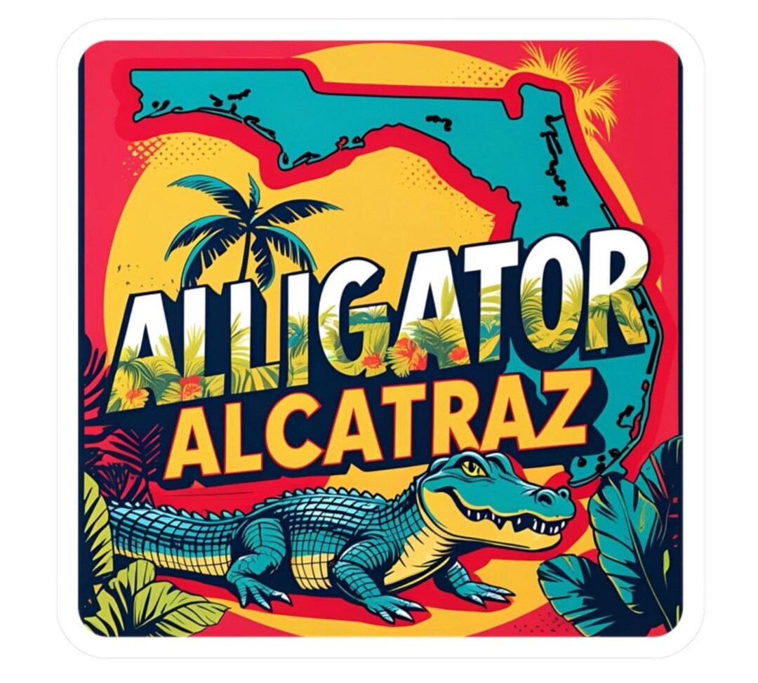 Alligator Alcatraz Vinyl Decals, Fun Stickers for Laptop, Gift for ...