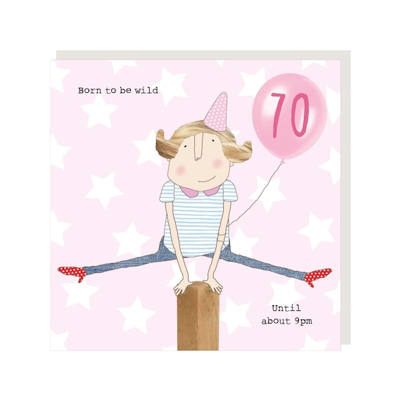 70th Birthday Card Girl 70 Wild - Etsy