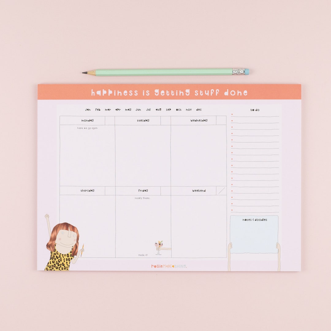 A4 Weekly Desk Planner Pad - Etsy