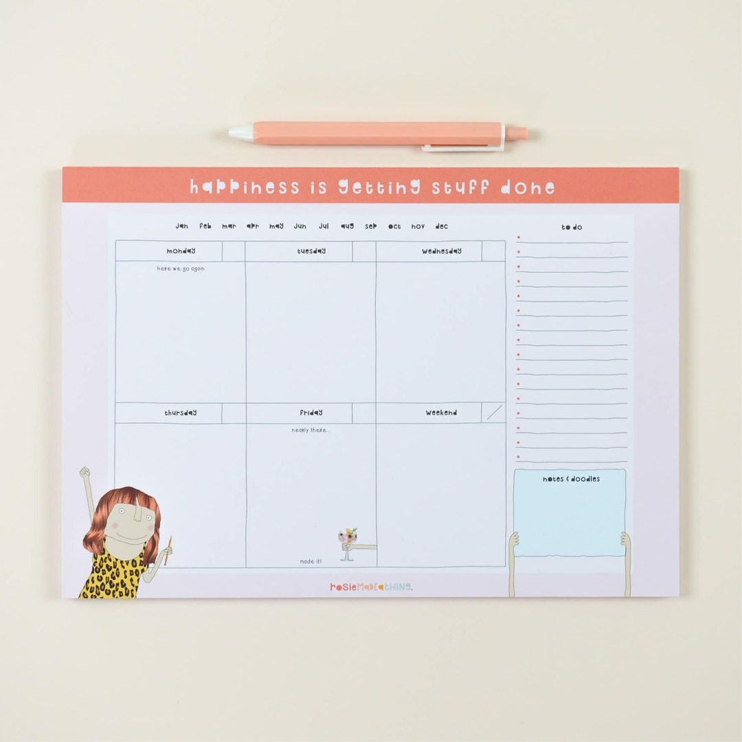 A4 Weekly Desk Planner Pad - Etsy