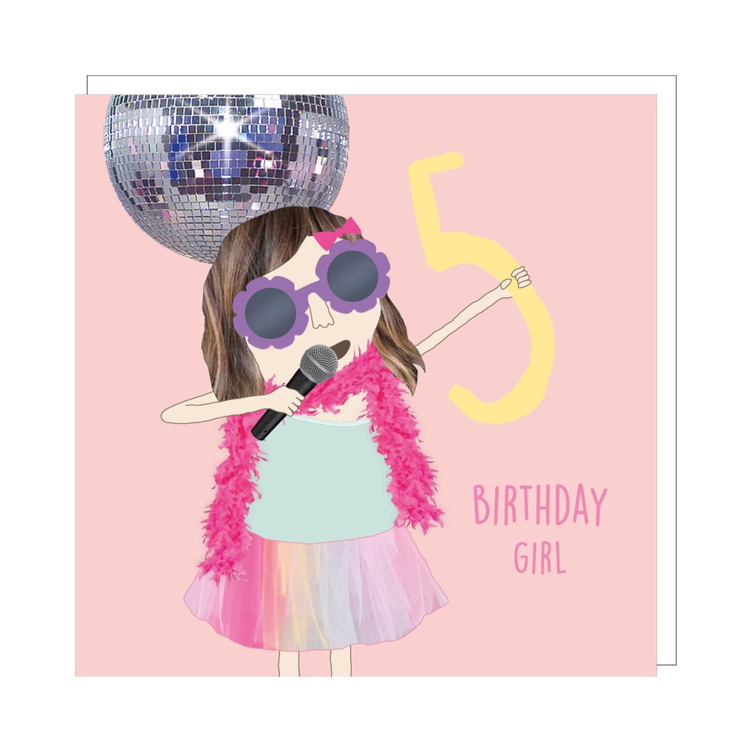 Bday Girl Five Card | 5th Birthday Card - Etsy UK