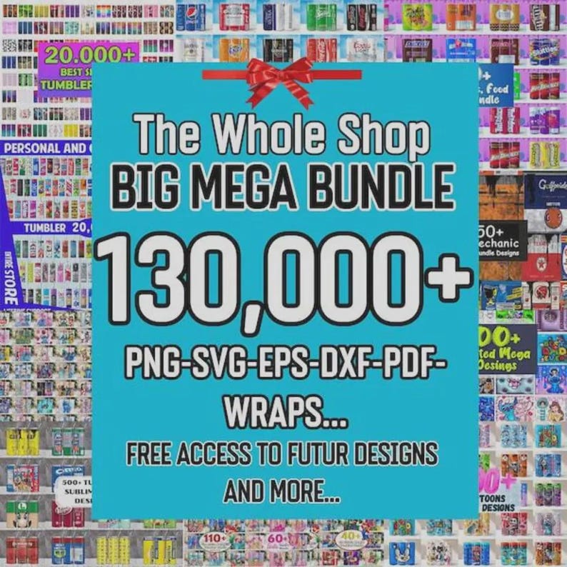 900K+ PNG SVG Mega Bundle Print Shop Starter Pack, Characters, Movies ...