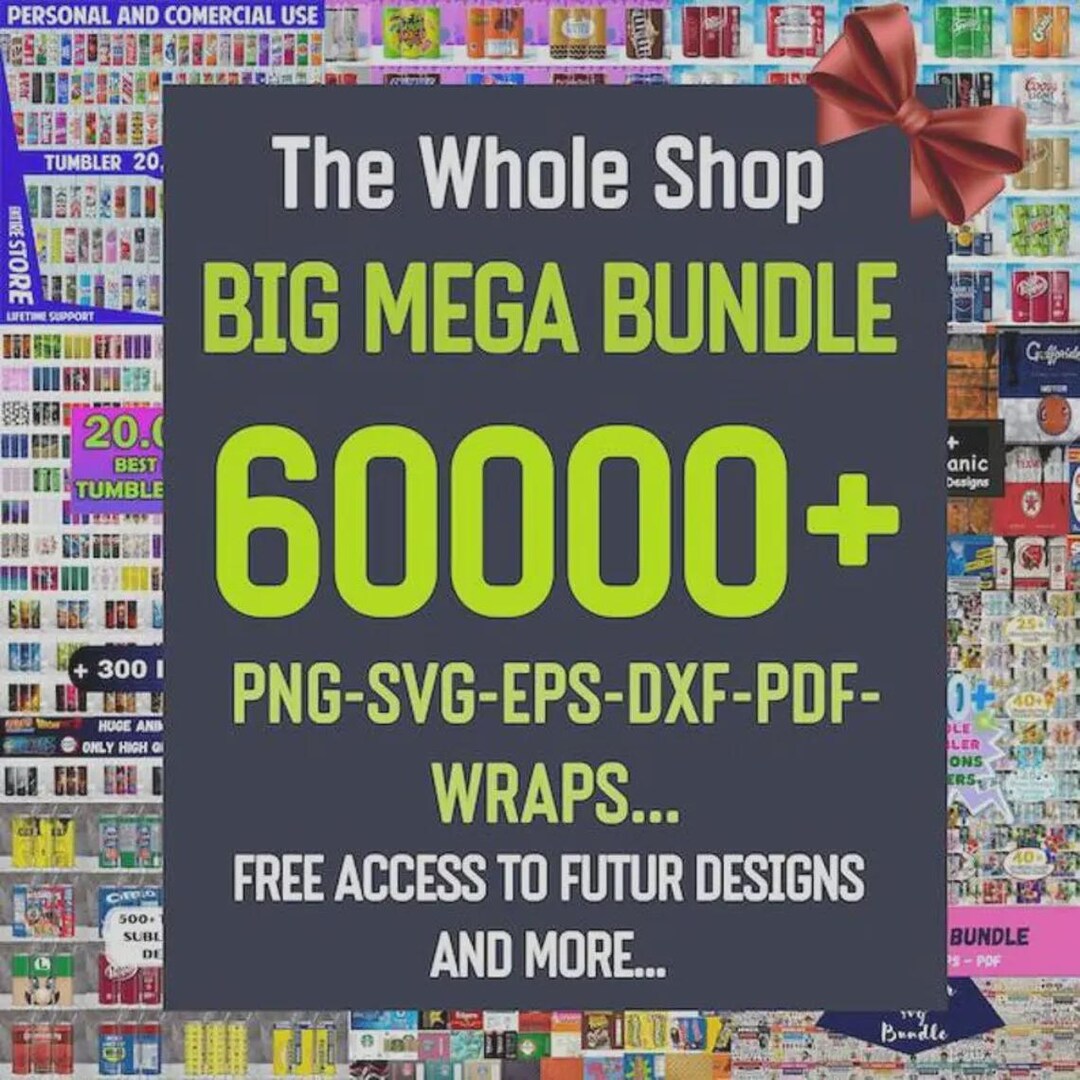 900K+ PNG SVG Mega Bundle Print Shop Starter Pack, Characters, Movies ...