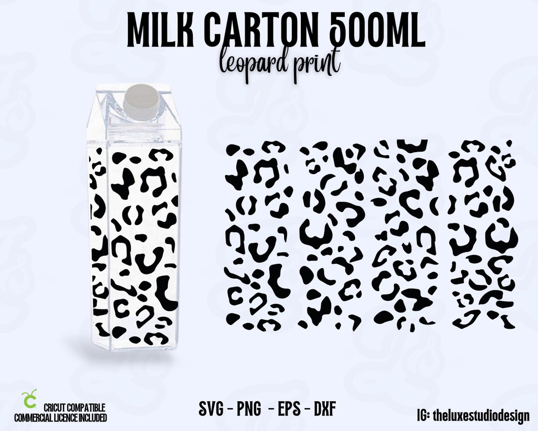 Leopard Print Milk Carton Wrap Svg Presized Wrap for Cricut - Etsy ...