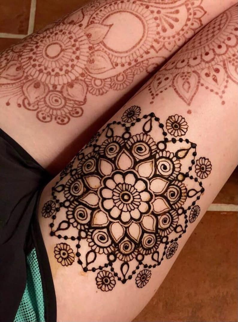 Organic Henna Cone | Skin Safe, Mandala Tattoo With Stencils - Etsy