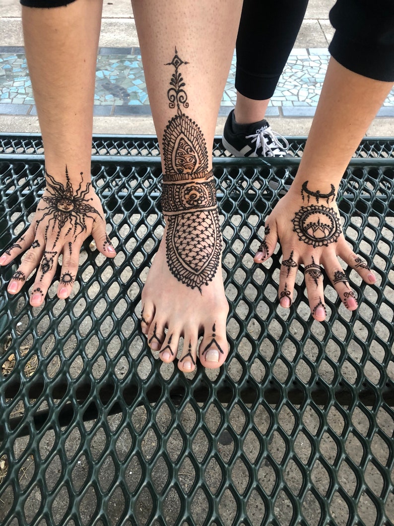 Organic Henna Cone | Skin Safe, Mandala Tattoo With Stencils - Etsy
