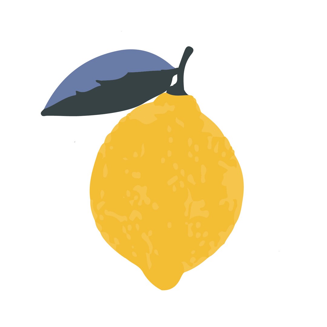 Sample - 1 X Lemon Fabric Wall Sticker / Peel and Stick Fruit Decal ...