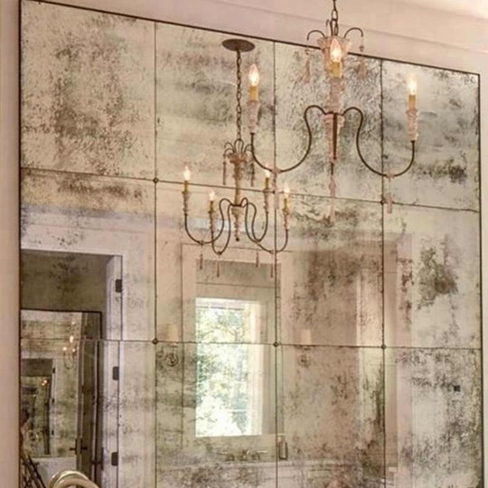 Distressed Foxed Mirror Splash Back Antique Aged Glass Etsy