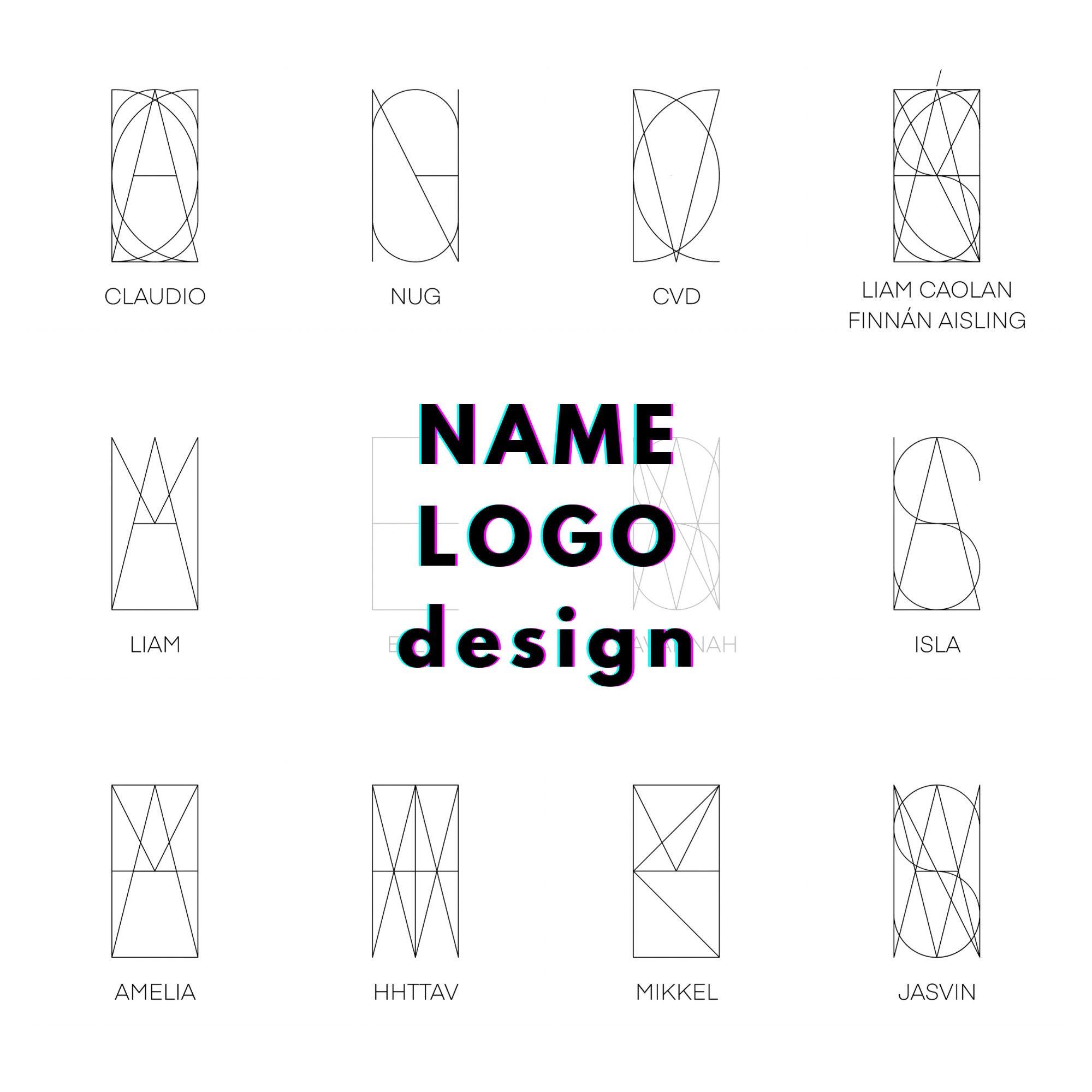 Name Logo Personalized Monogram Letter Name Logo Digital File Simple ...